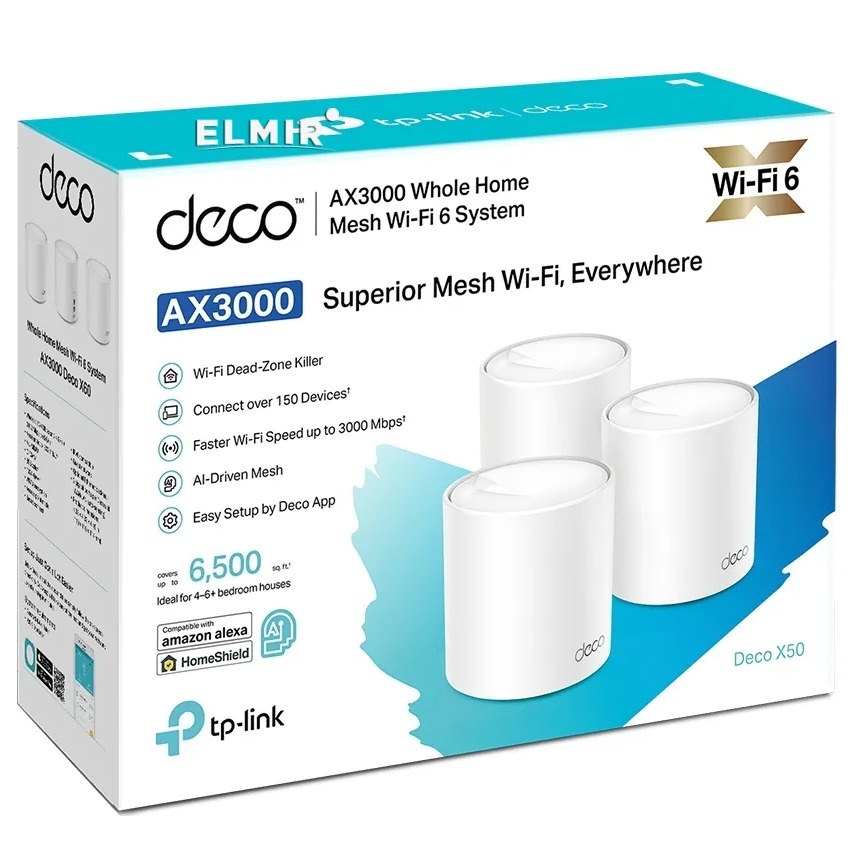 TP-Link Deco X50(3-pack) AX3000 Whole Home Mesh Wi-Fi 6 System, 574 ...