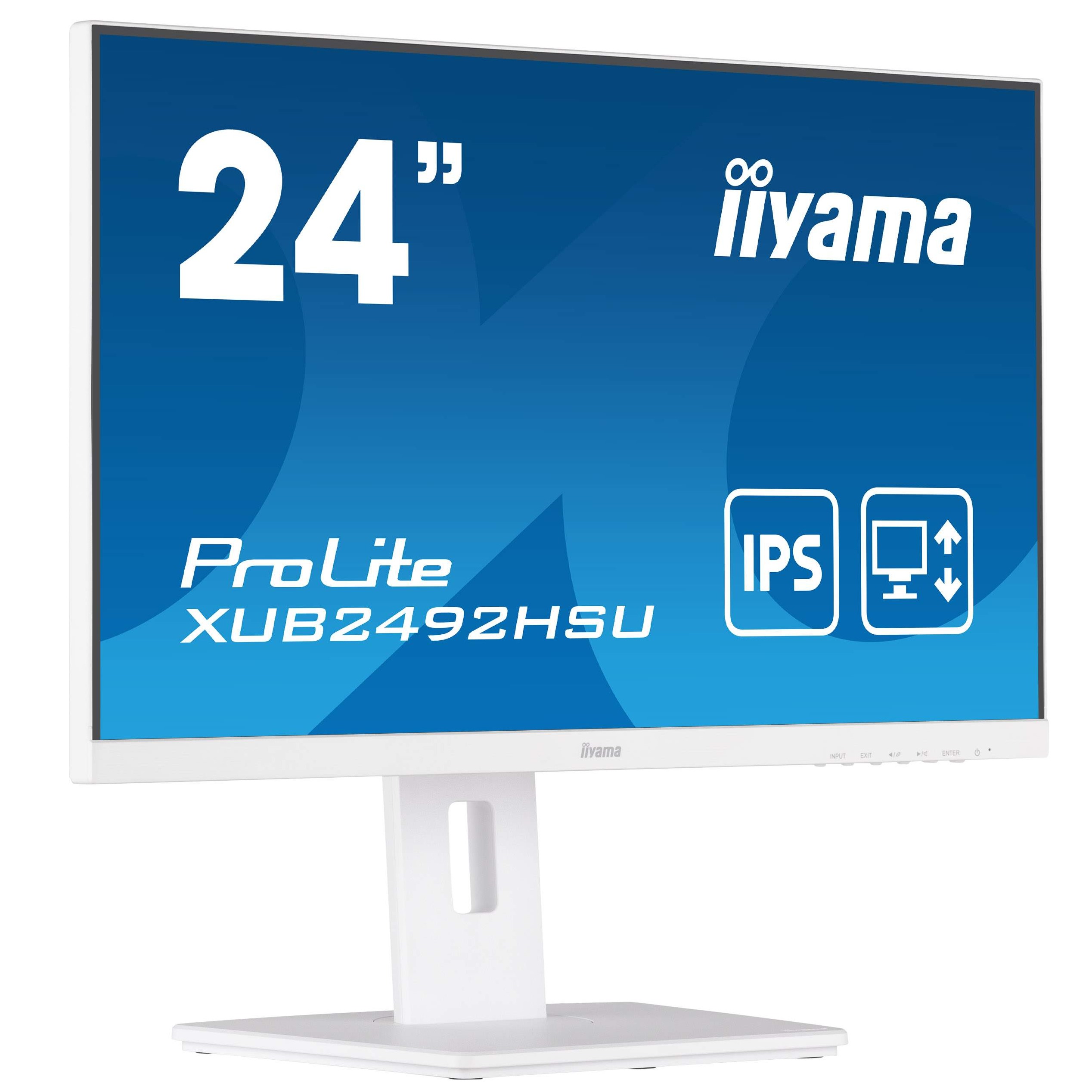 IIYAMA Monitor 24" WHITE, ETE IPS-panel, 1920x1080, 13cm Height Adj ...