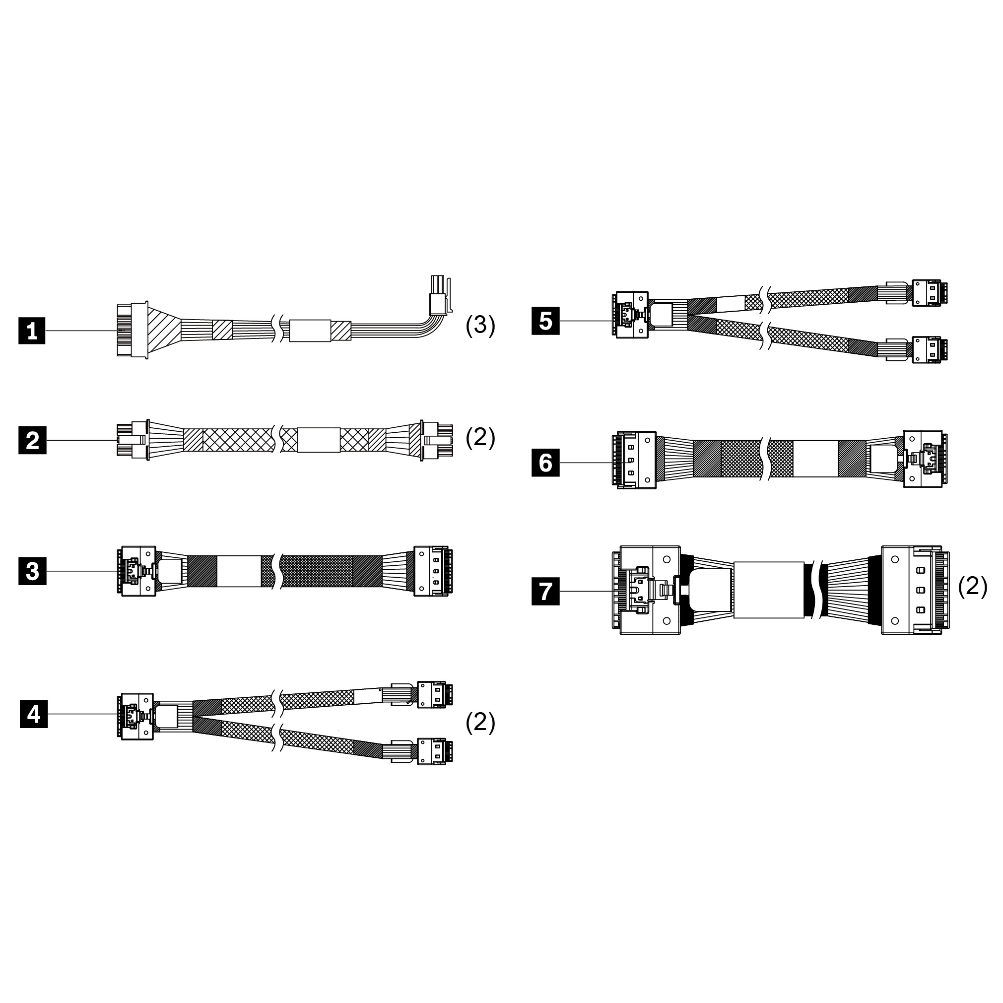 ThinkSystem Single CPU SR650 V2 Internal RAID Adapter Cable Kit (for 1 ...