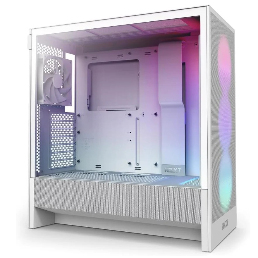 NZXT CASE H5 FLOW WHITE RGB mini-ITX, Micro-ATX, ATX, Mid-tower, 4x fan ...